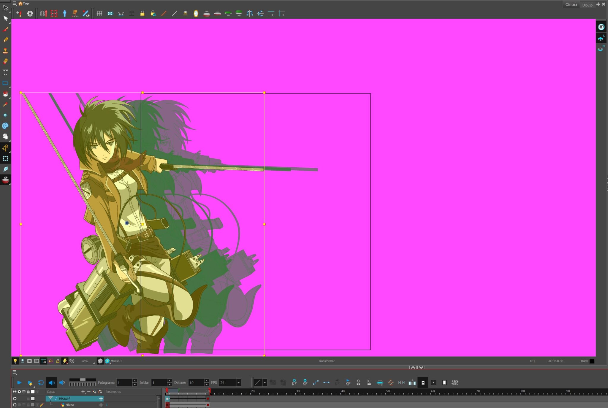 Fotograma clave y peg en Toon Boom Harmony - Profesor Saitama