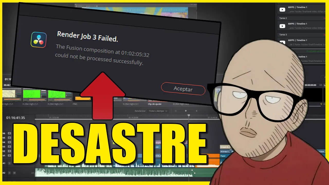 Cómo Arreglar el Error "Render Job Failed" en DaVinci Resolve - Profesor Saitama